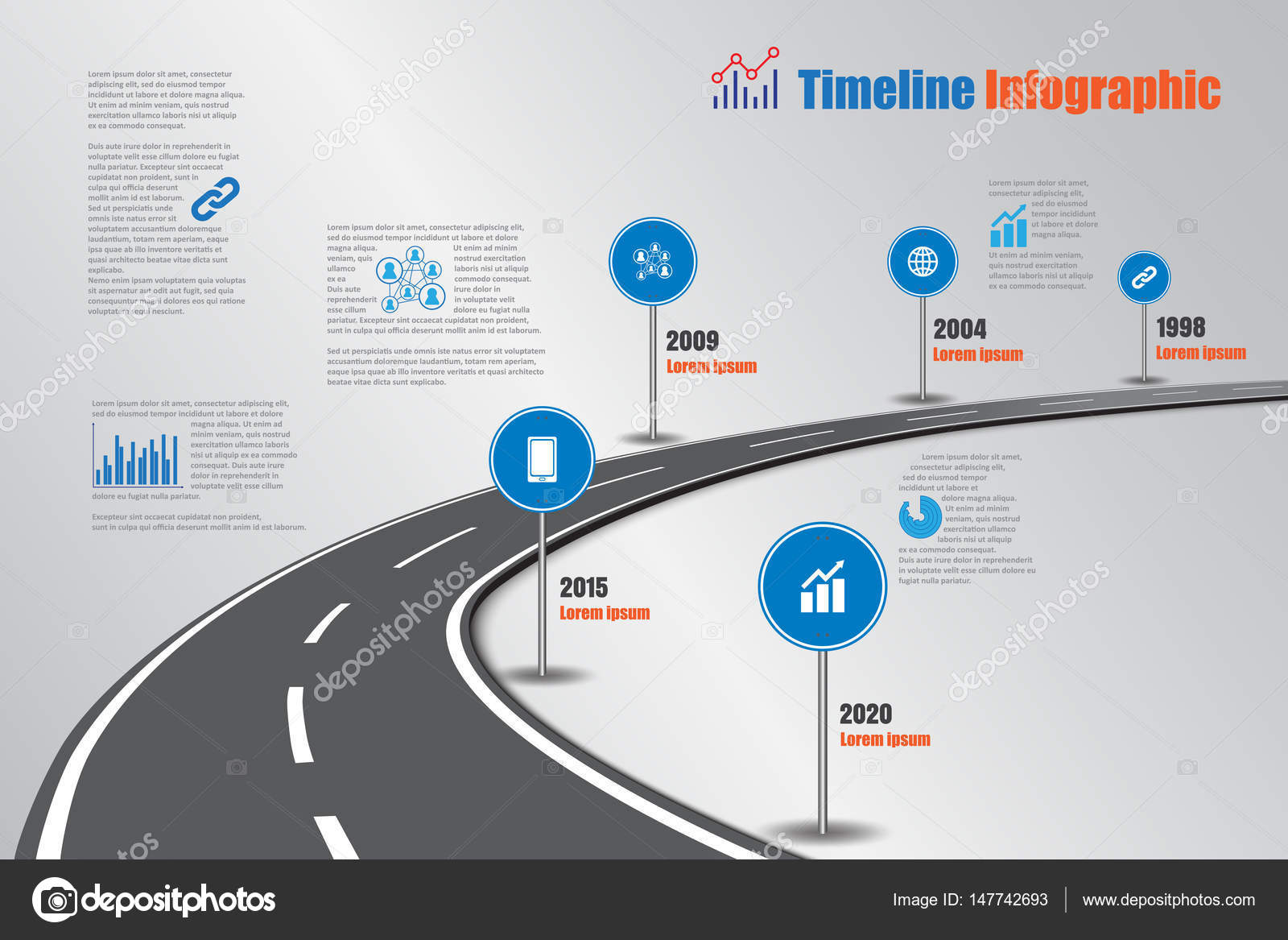 Road map Timeline Infographic, Vector Illustration — Stock Vector ...