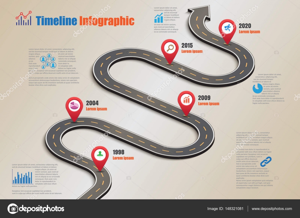 Road map Timeline Infographic, Vector Illustration Stock Vector by ...