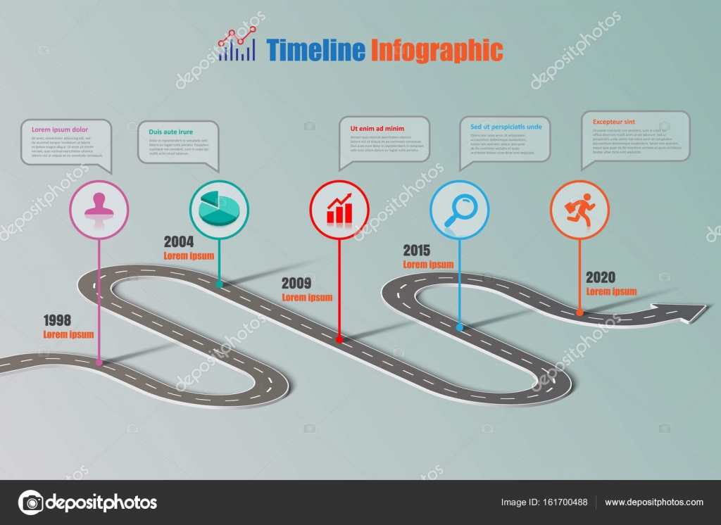 Business road map timeline infographic, Vector Illustration — Stock ...