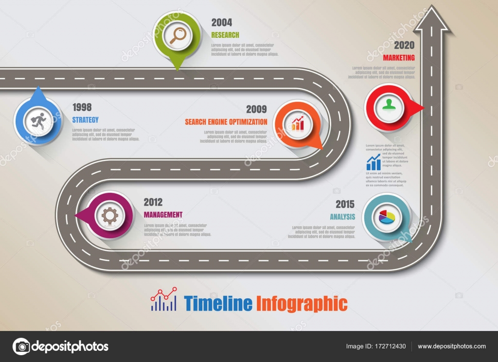 Infographic Timeline Map Business Road Map Timeline Infographic Vector