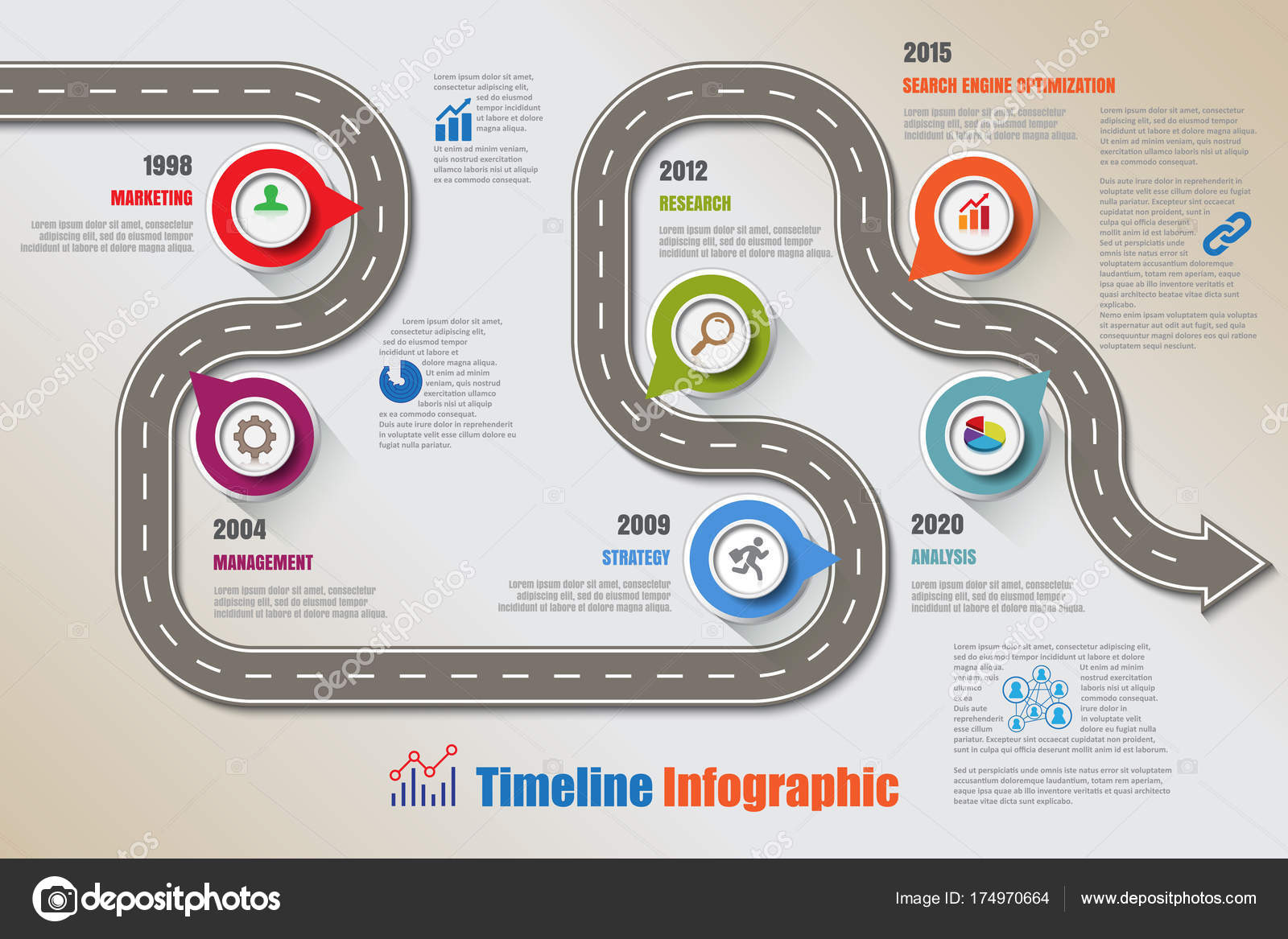 Business Road Map Timeline Infographic Icons Designed Abstract ...