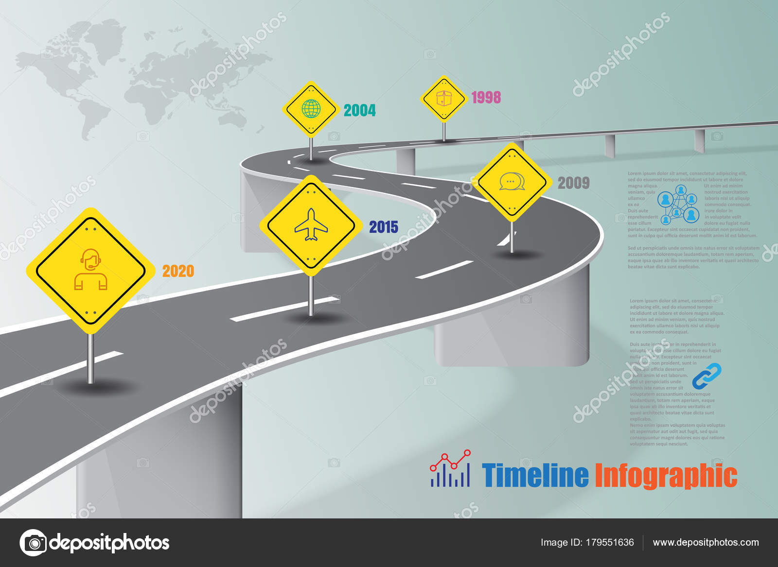 Business Roadmap Timeline Infografik Schnellstraßenkonzepte Für ...