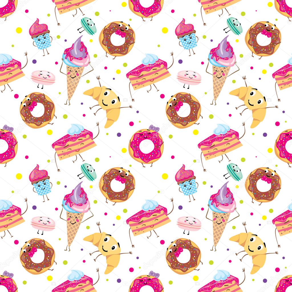Conjunto De Postres Lindos Donuts Magdalenas Pasta Café Té Taza