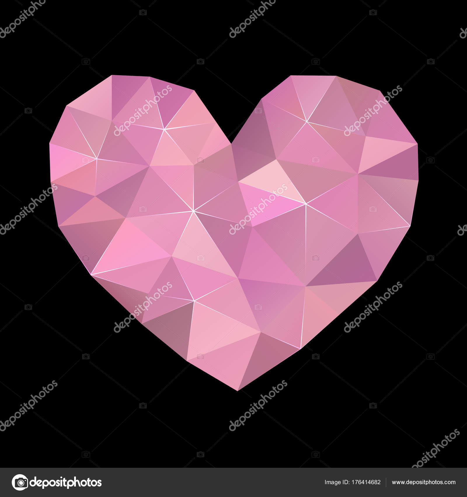 Low poly heart Stock Vector by ©KateKu 176414682