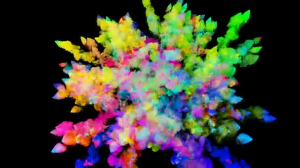 Explosion of powder isolated on black background. 3d animation of ...