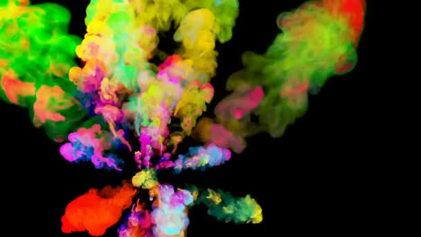 Explosion of powder isolated on black background. 3d animation of ...