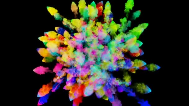 Explosion of powder isolated on black background. 3d animation of ...