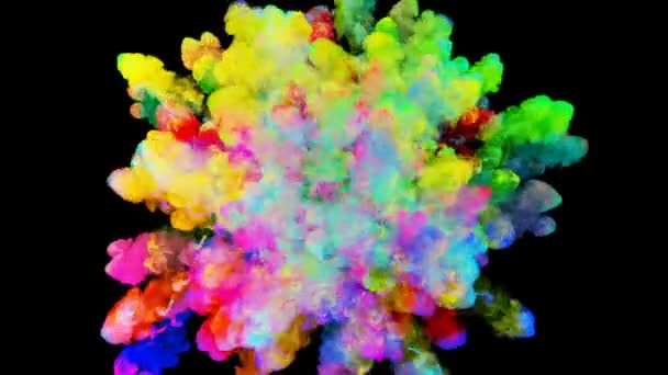 Explosion of powder isolated on black background. 3d animation of ...