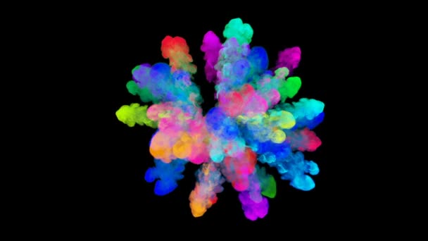 Firework of paint, explosion of colorful powder isolated on black ...