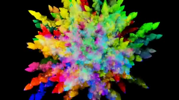 Explosion of powder isolated on black background. 3d animation of ...