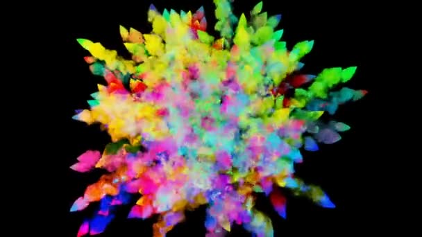 Explosion of powder isolated on black background. 3d animation of ...