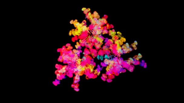 Firework of paint, explosion of colorful powder isolated on black ...