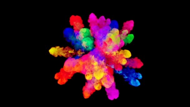 Firework of paint, explosion of colorful powder isolated on black ...