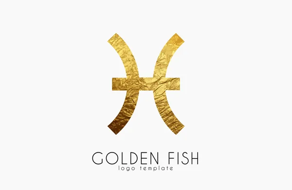 Golden fish. Golden zodiac sign. Fish zodiac — Stock Vector ...