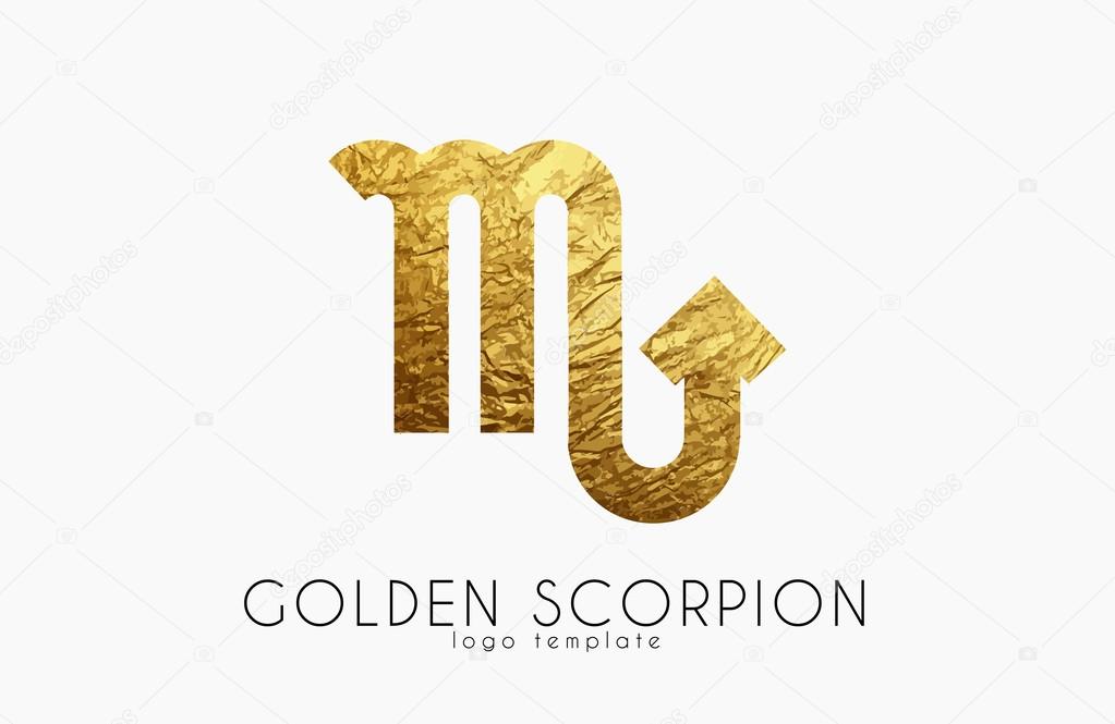 Golden scorpion. Golden zodiac sign. Scorpion zodiac — Stock Vector ...