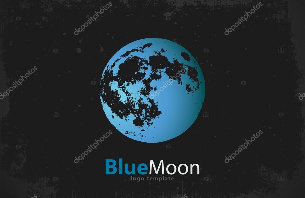 Diseño del logo Moon. Logo de luna creativa. Logo nocturno. Luna azul. 2023