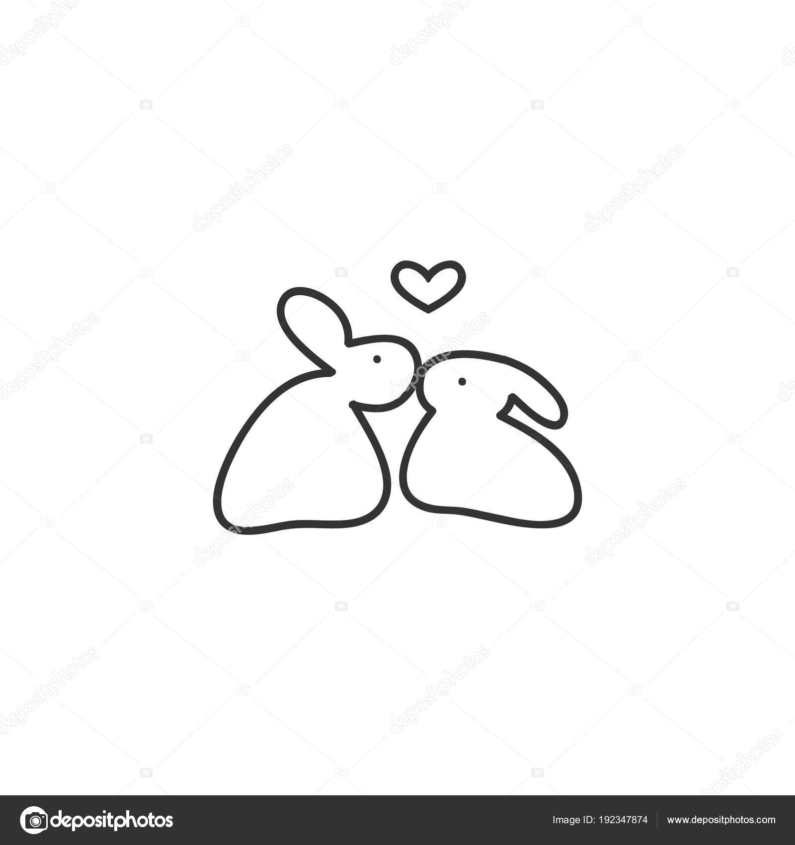Two rabbits in love Stock Vector Image by ©Mila_Endo #192347874