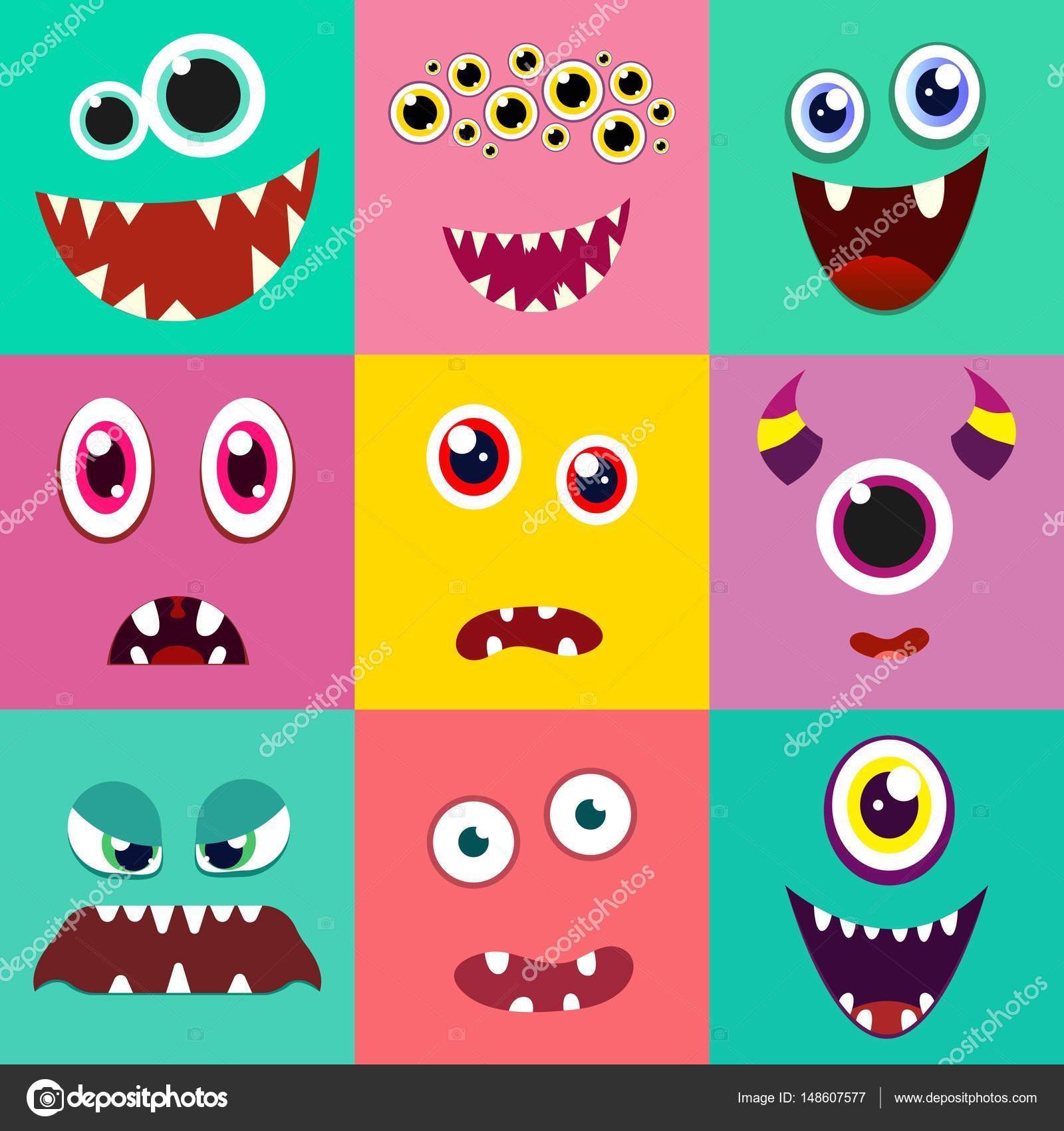 Cute Monster Face Clip Art