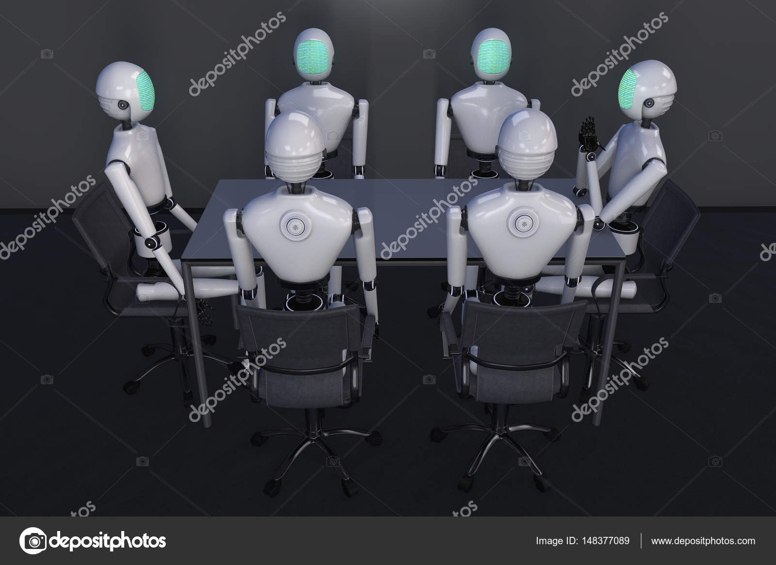 Robots in an office — Stock Photo © RType #148377089