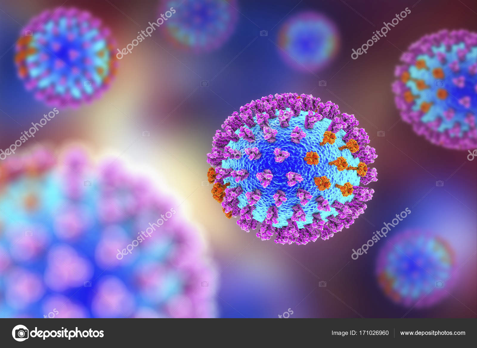 Ilustração do vírus da gripe fotos, imagens de © katerynakon #171026960