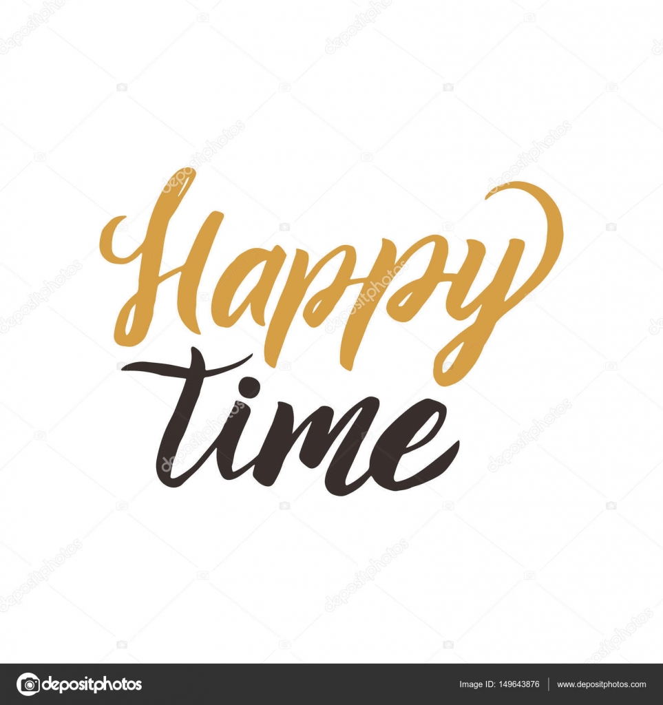 Happy day. Conceptual handwritten phrase. Hand drawn typography poster ...