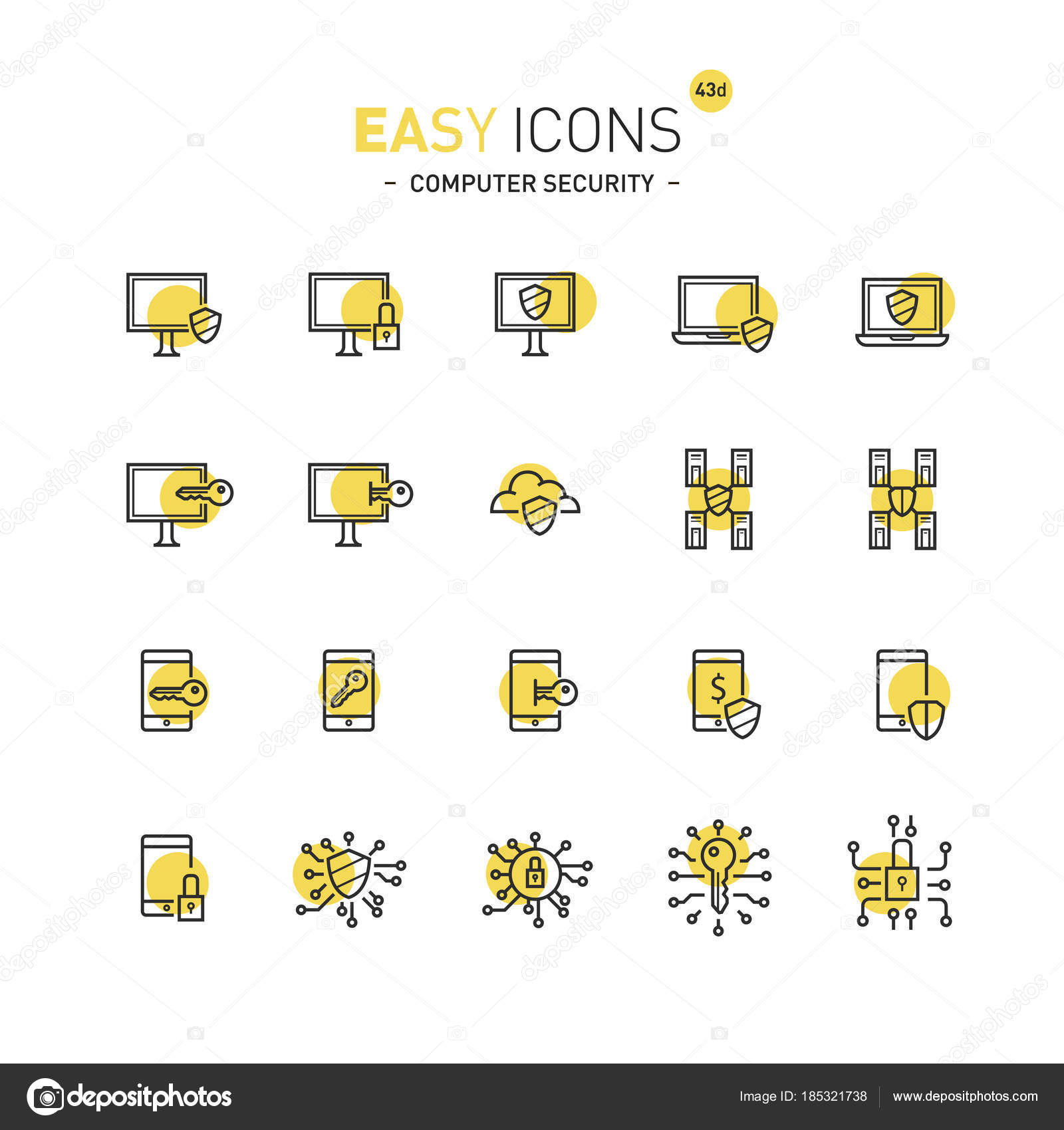Easy icons 43d Computer security Stock Vector by ©turbodesign 185321738
