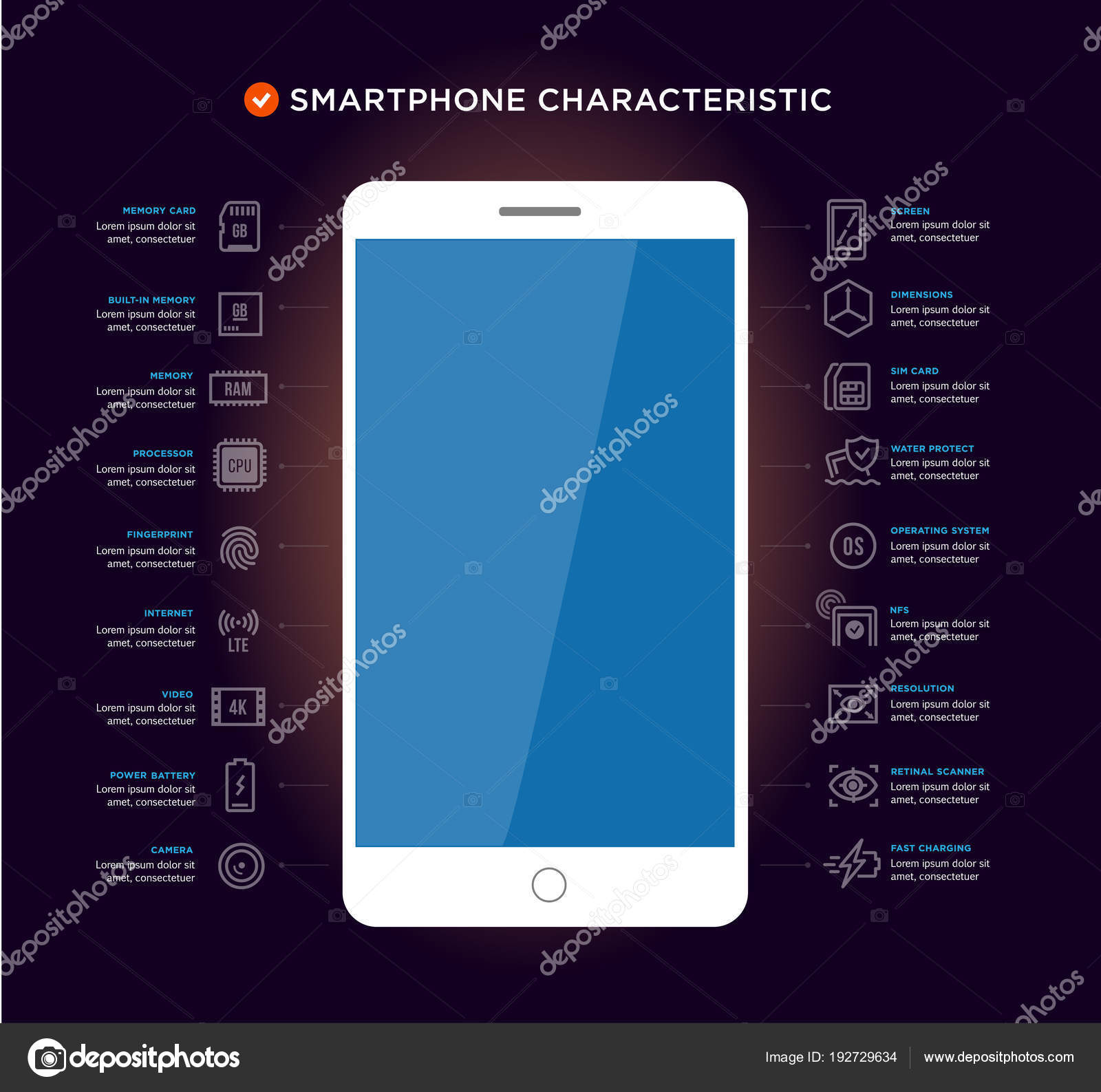 Mobile Device Components Vector Icon Set Stock Vector Image by ...