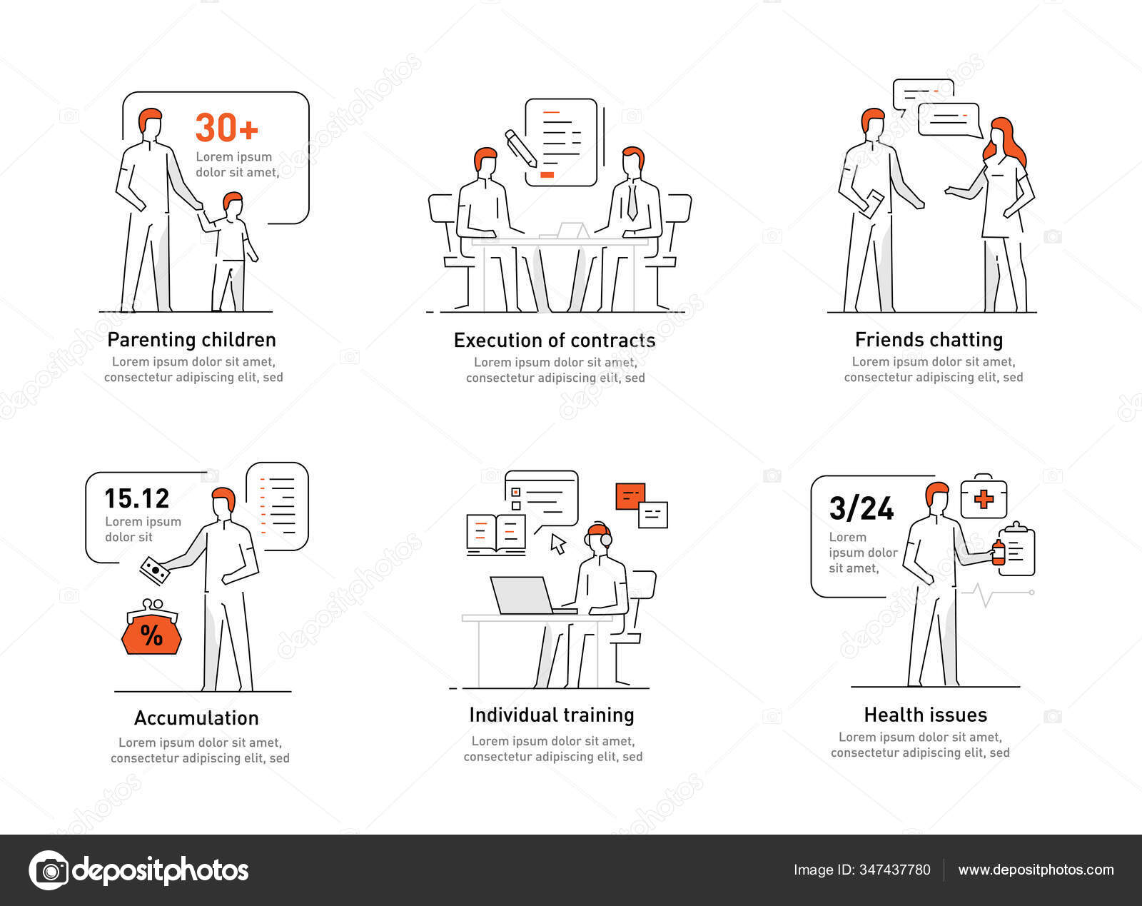 Man various life issues and affairs. Family, relationships, convenience ...