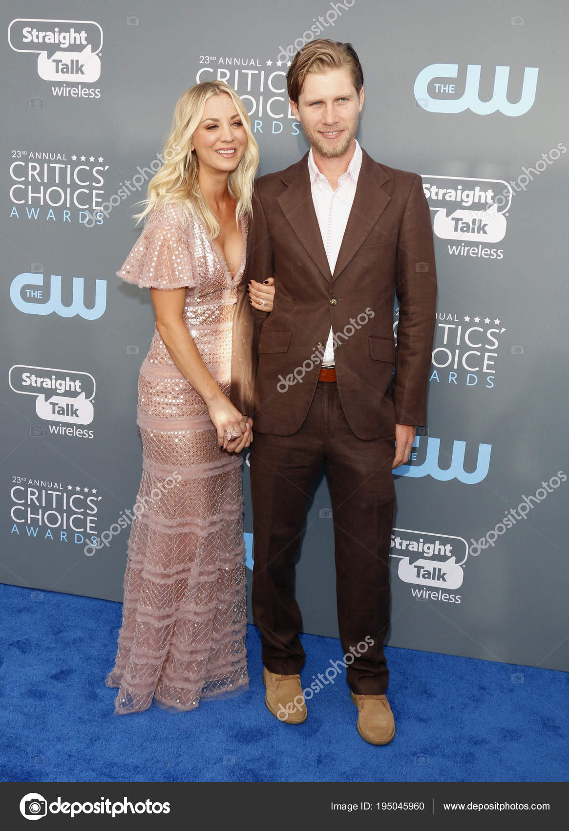 Actors Kaley Cuoco Karl Cook 23Rd Annual Critics' Choice Awards – Stock ...