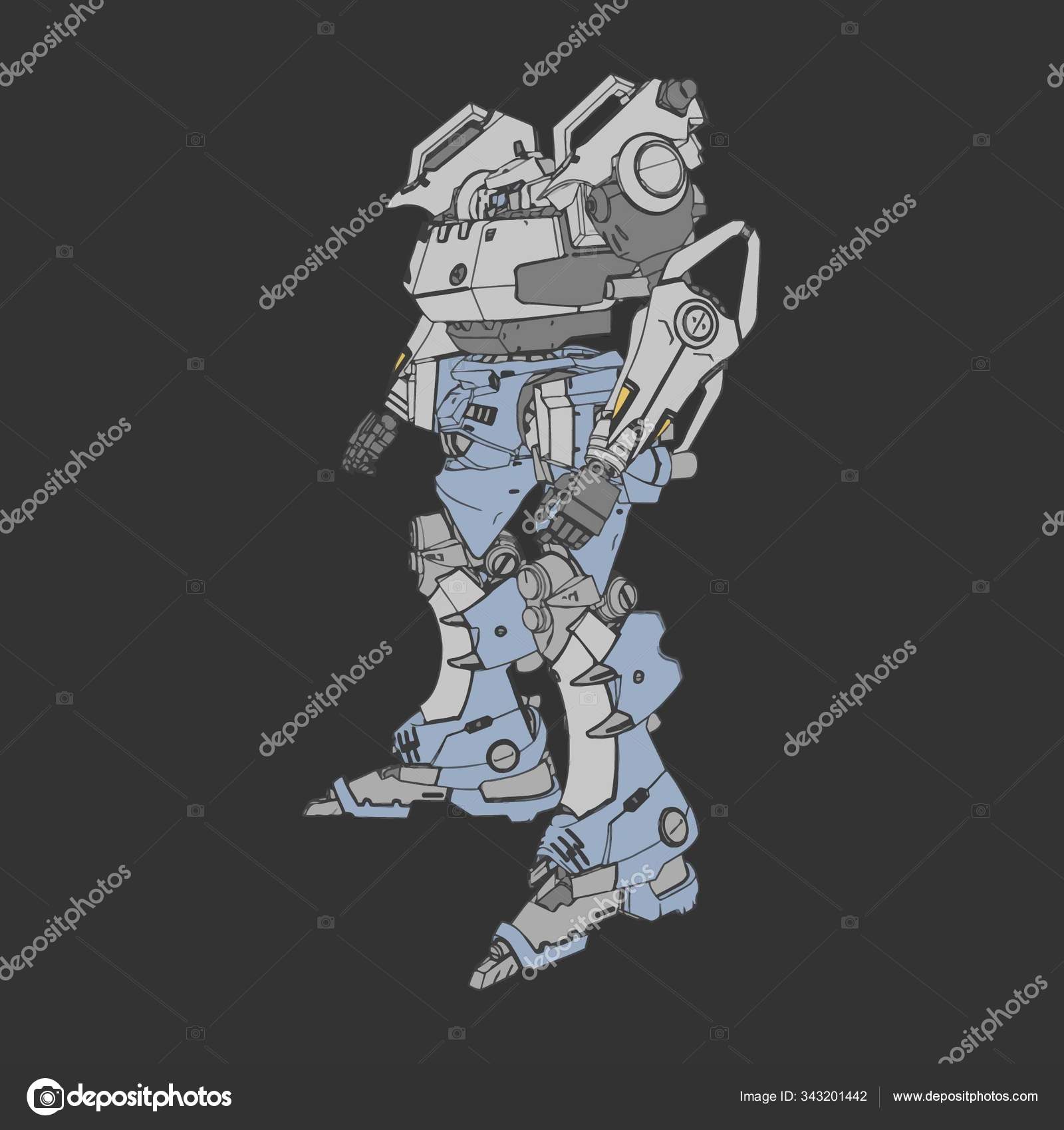 Vector illustration. Mecha in isolated background. For t-shirt design ...
