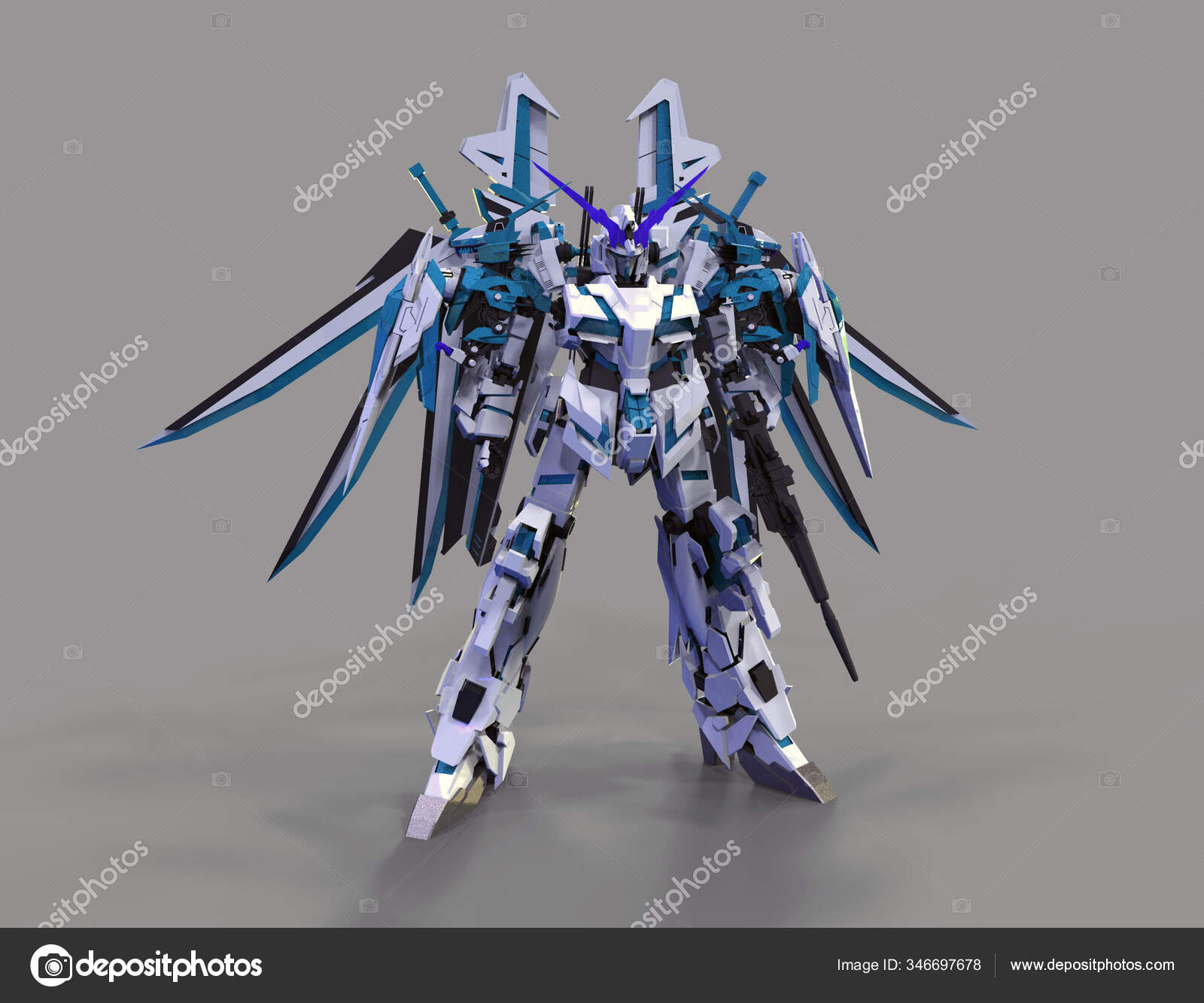 Sci Mecha Soldier Standing Military Futuristic Robot Mecha Controlled ...