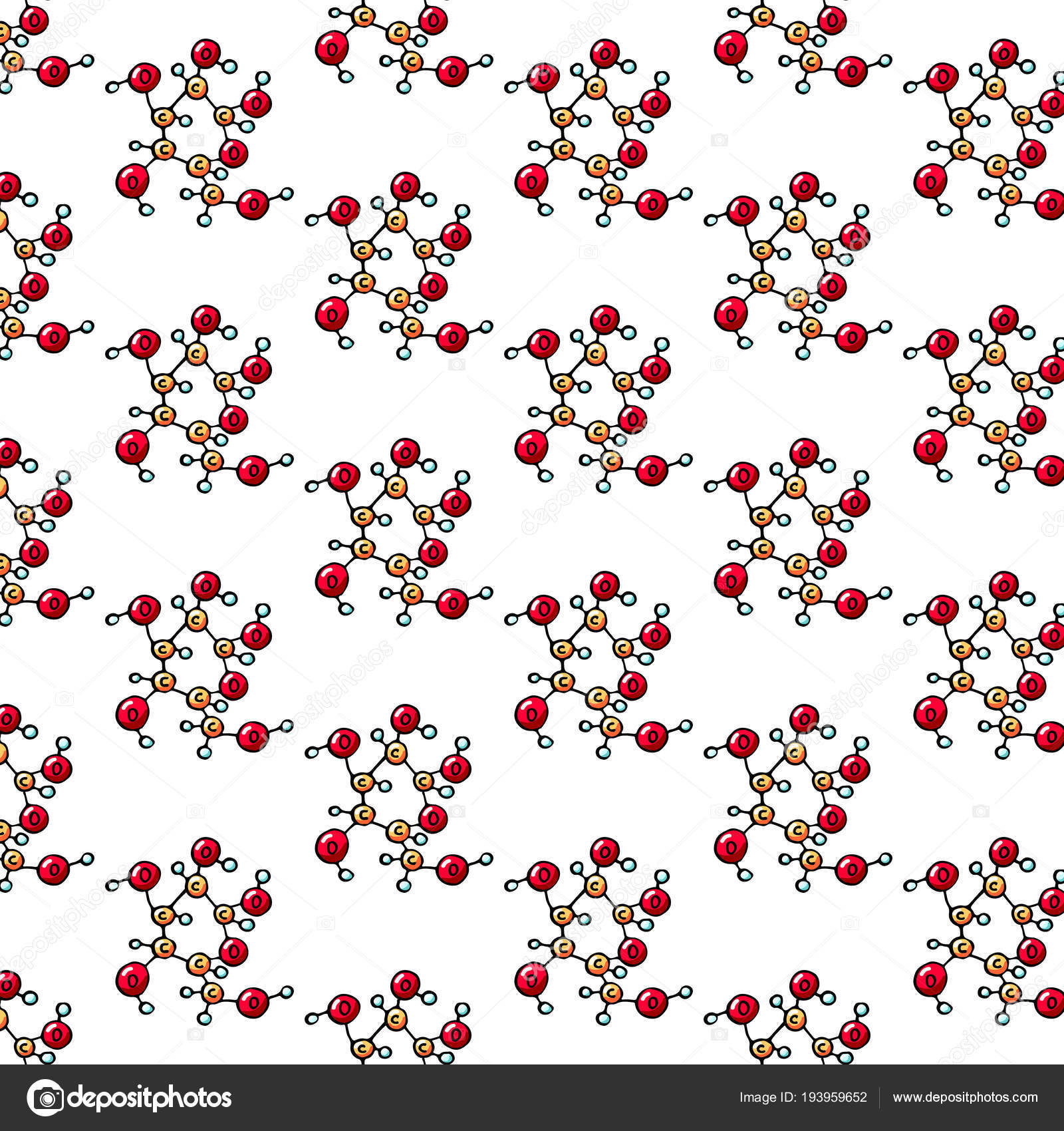 Pattern Hand Drawn Doodle Carbohydrate Chemical Formula Icon Vector ...