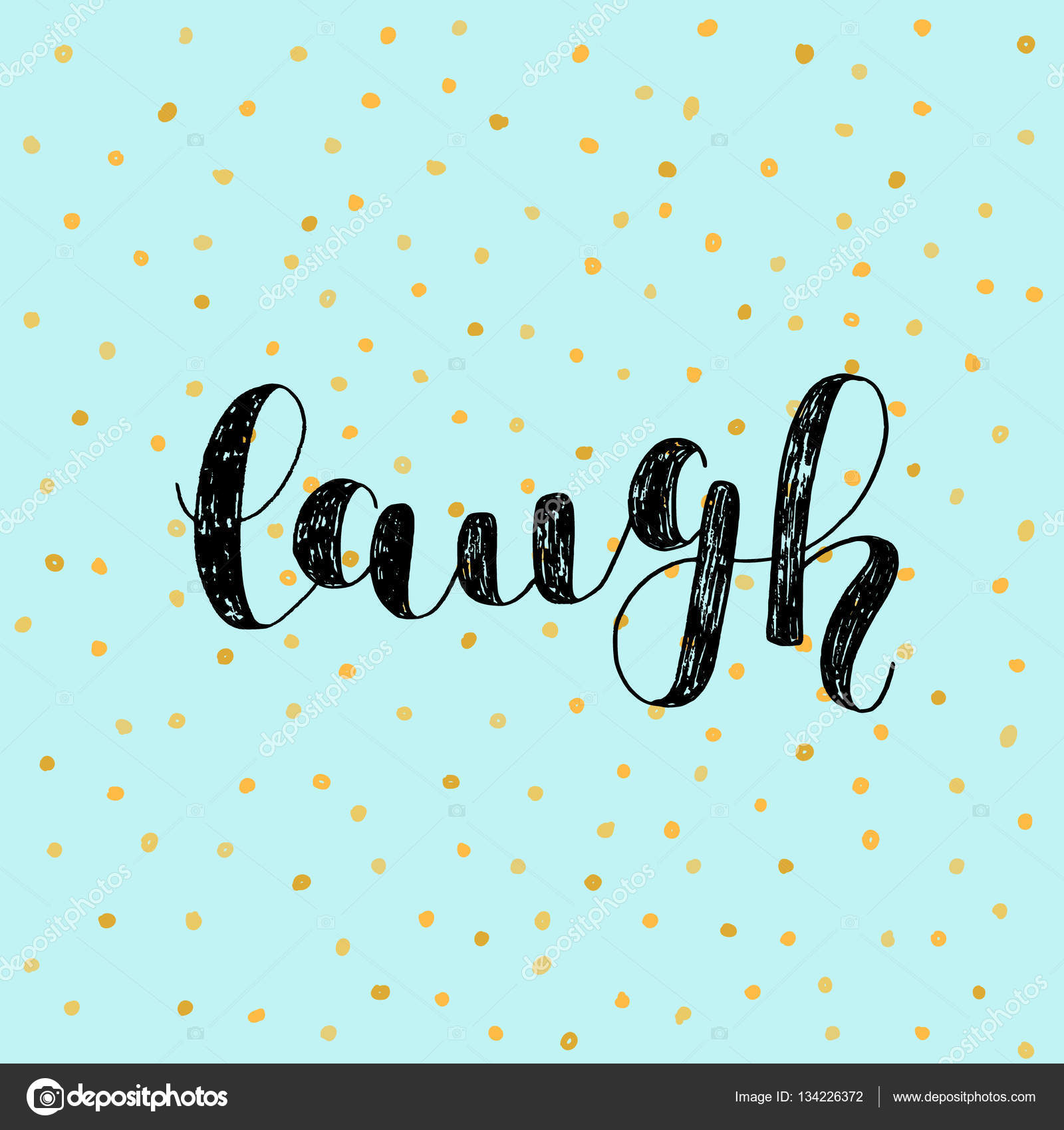 Laugh. Brush lettering vector illustration. Stock Vector Image by ...