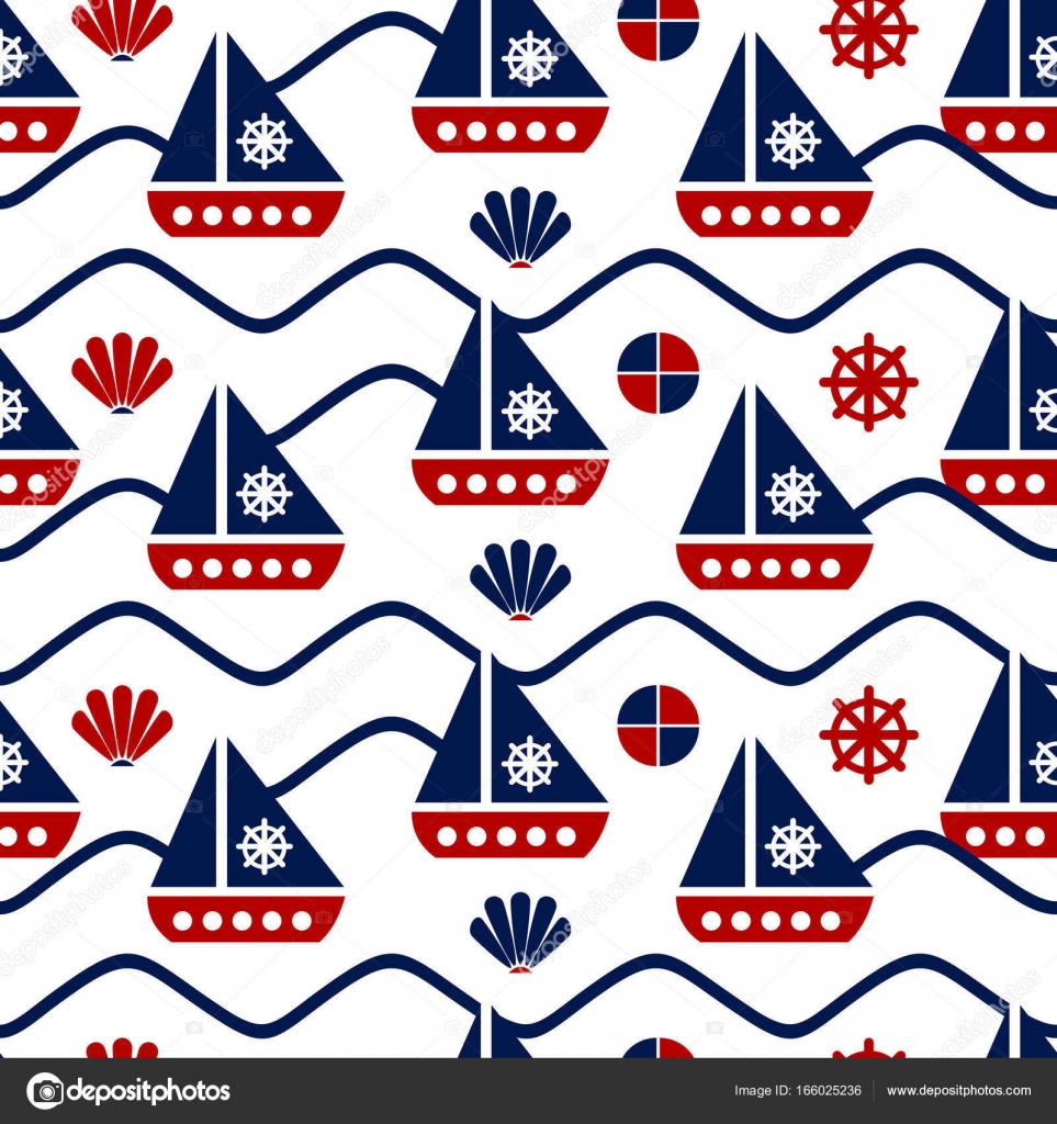 Seamless patterns with a maritime theme Stock Vector Image by ...