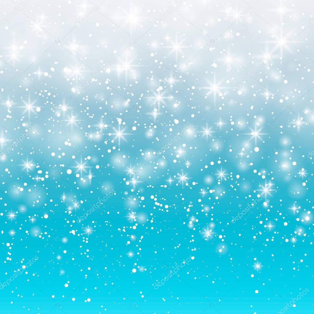 Falling snow on a blue background. Vector illustration 10 EPS. Abstract ...