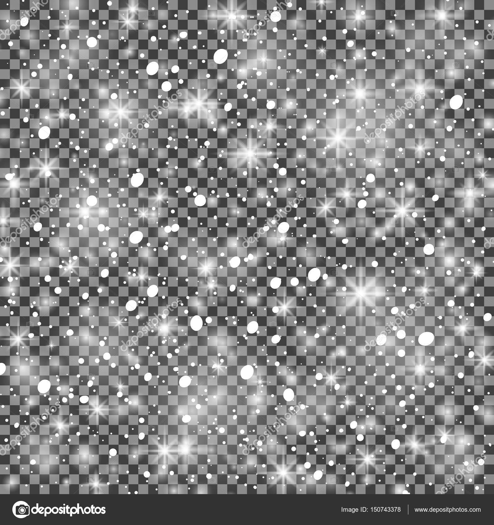 Falling snow on a transparent background. Vector illustration 10 EPS ...