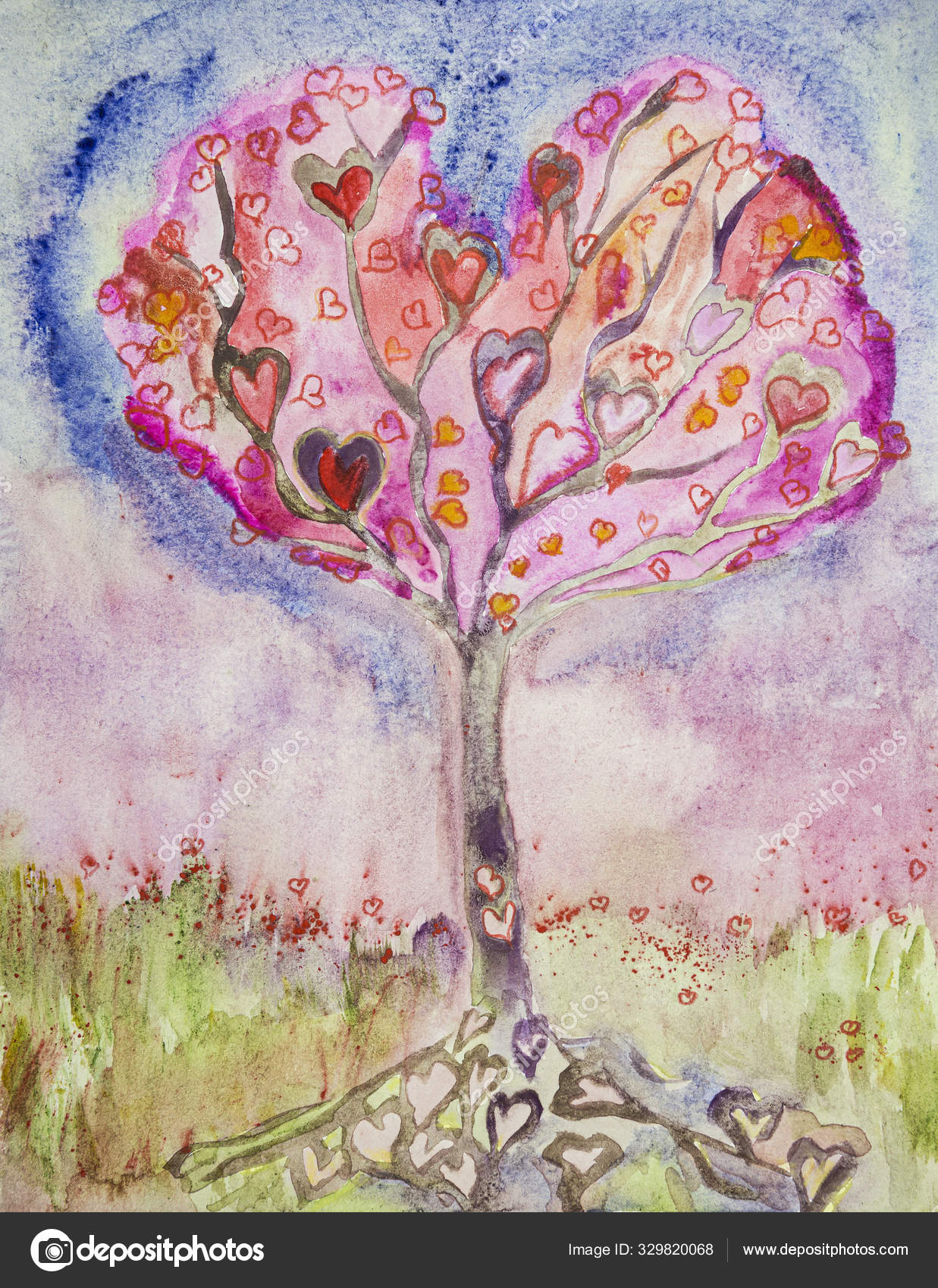 Hart Tree Life Dabbing Technique Edges Gives Soft Focus Effect Stock ...