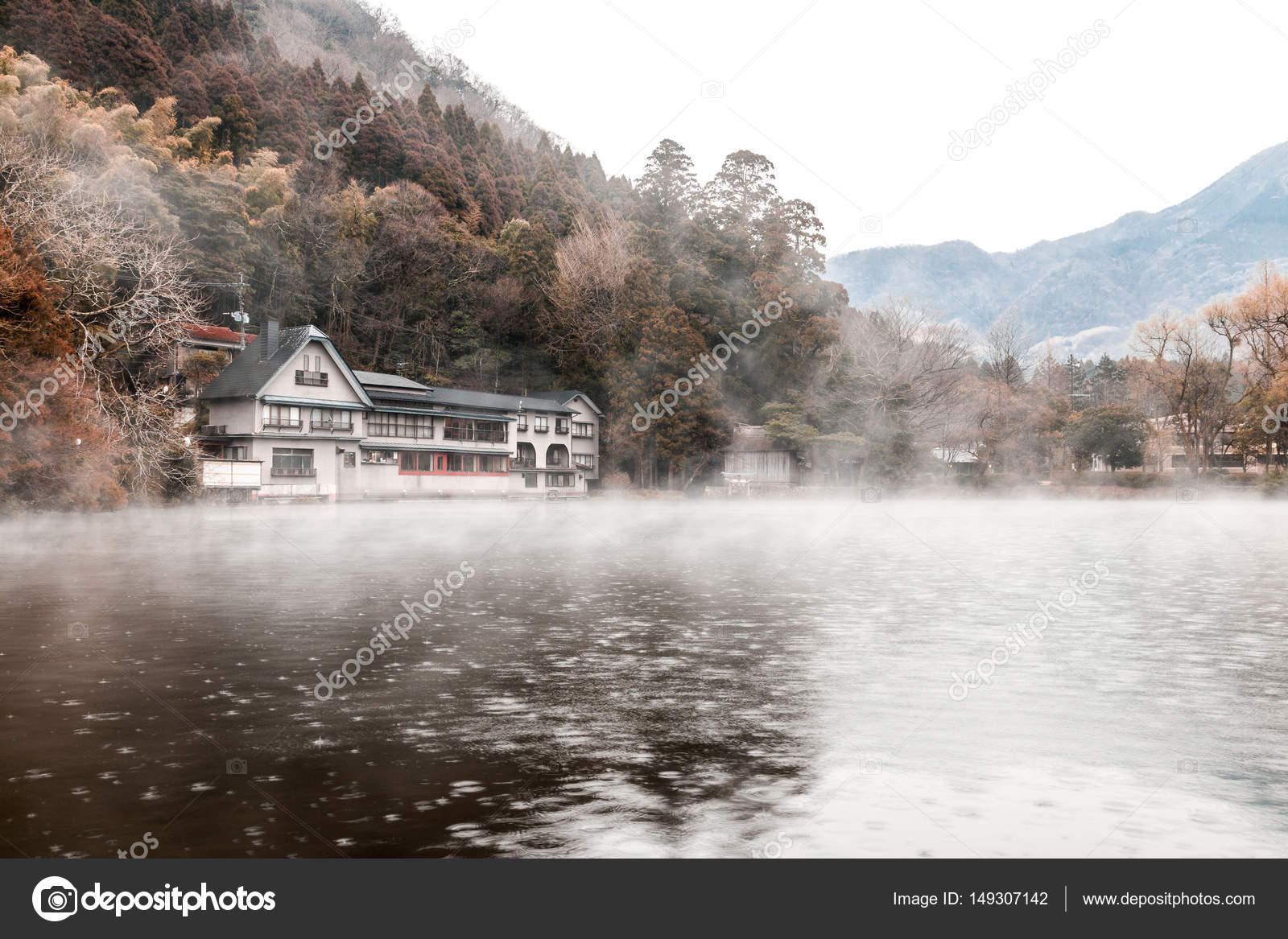Kinrin Lake is a famous landmark of Yufuin town in Kyushu Island, Japan ...