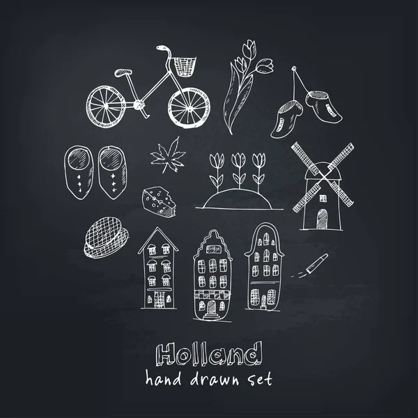Doodle hand drawn collection of Holland icons. Netherlands culture ...