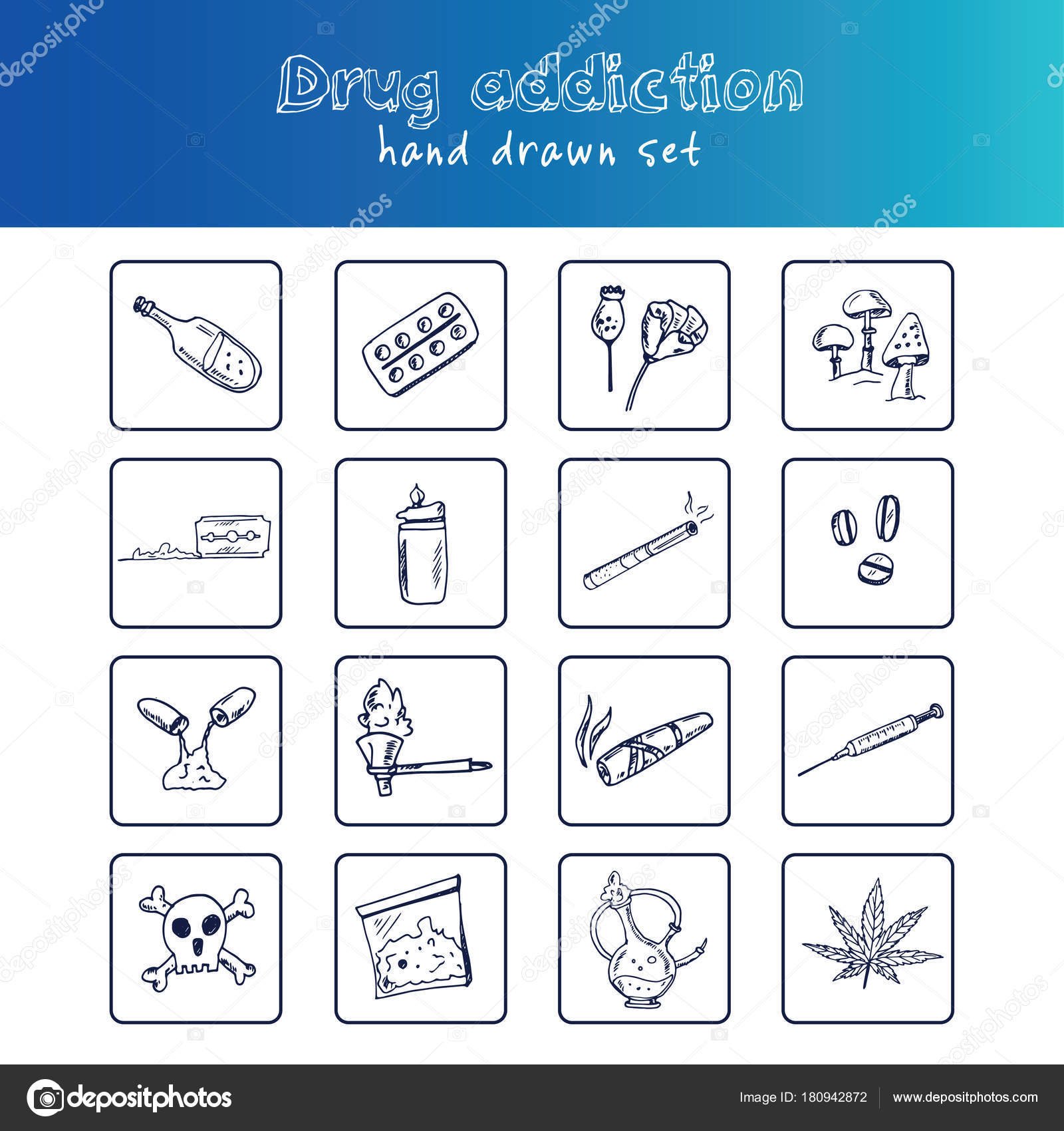 Hand drawn doodle drug addiction set. Stock Vector Image by ©Fafarumba ...