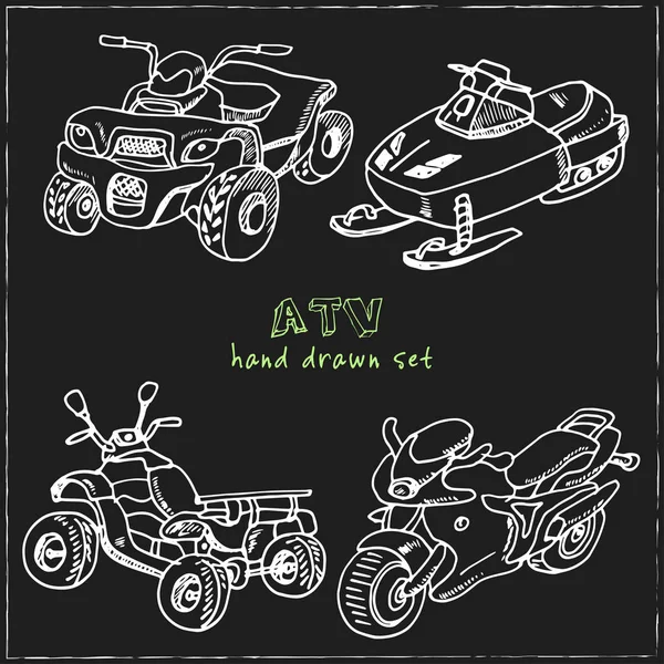 ATV. Hand drawn doodle set. Sketches. Vector illustration for design ...