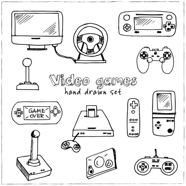 Hand drawn doodle video games seamless pattern Stock Vector by ...