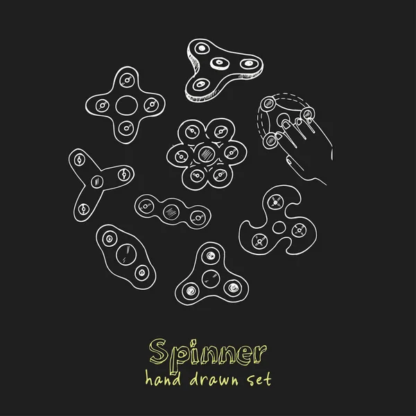 Set Spinner Fidget Spinner Different Shapes — Stock Vector © ckybe ...