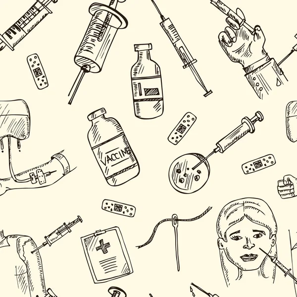 Injection hand drawn doodle set. Isolated elements on white background ...