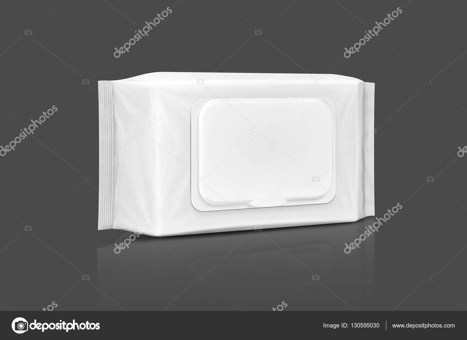 Blank packaging paper wet wipes pouch isolated on gray background Stock ...