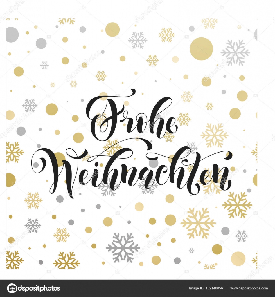 Christmas in Germany Frohe Weihnachten decorative vector greeting Stock ...