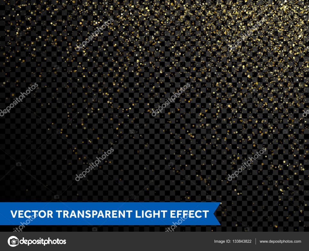 Sparkling gold glitter particles effect, golden glittering space star ...
