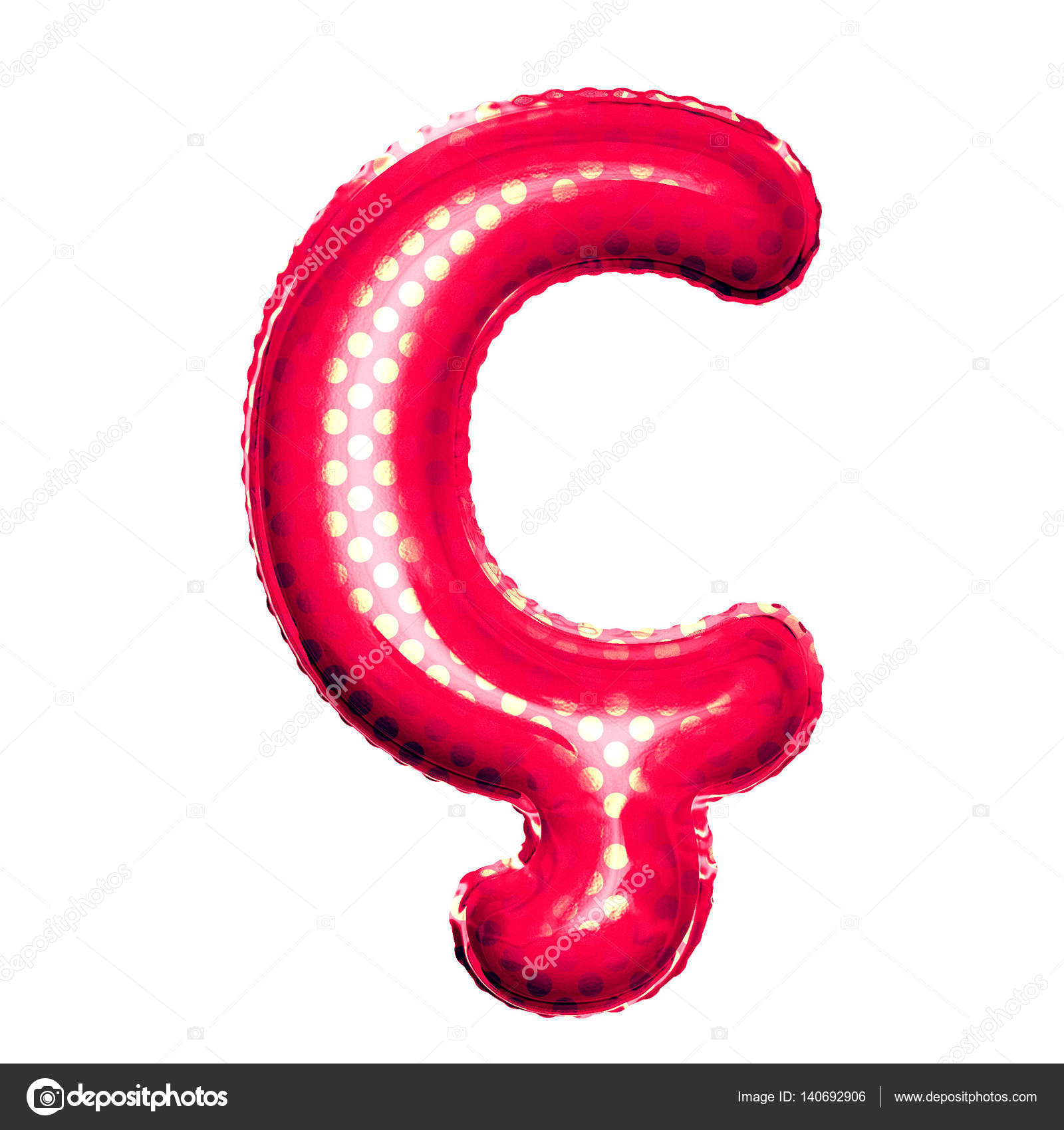 Balloon letter C cedilla 3D golden foil realistic alphabet — Stock ...