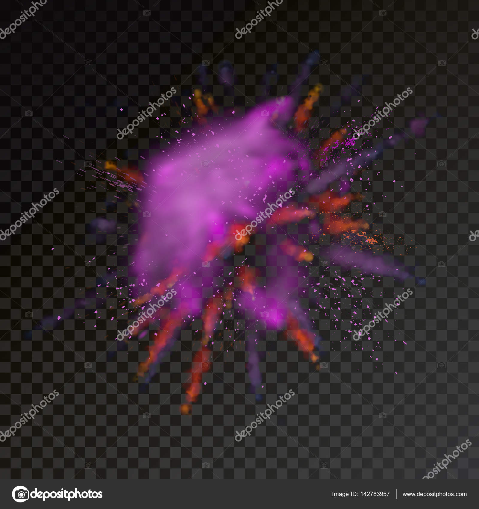 Pait powder color explosion on transparent background Stock Vector by ...