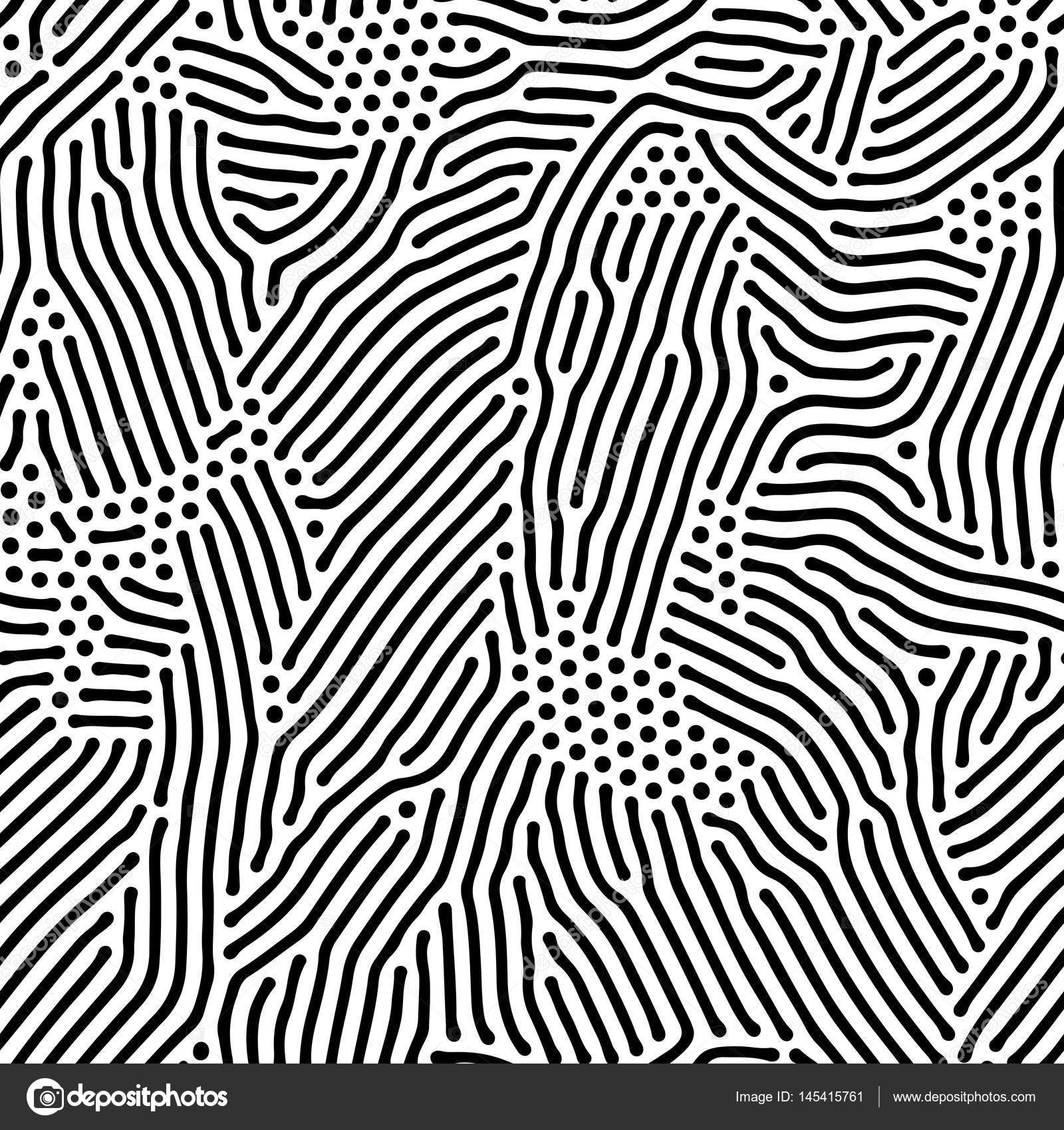 Abstract background of vector organic irregular lines and dots pattern ...